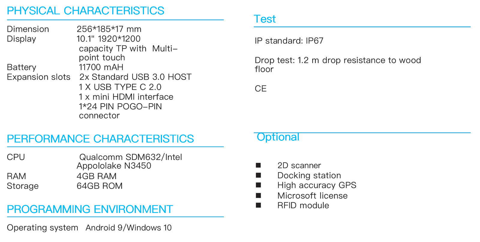T10 10.1 inch Rugged Tablet Windows 10 | RuggedT